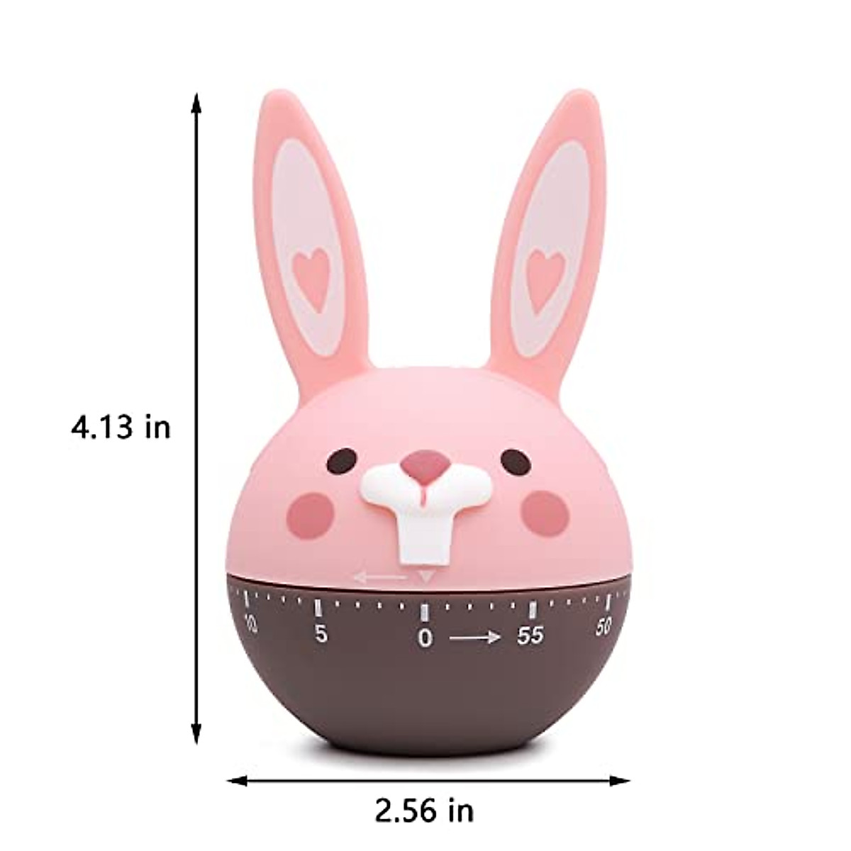 AUDRWALL Cute Kitchen Timer Mechanical Timer for Kids, 60 Minutes Manual Cooking Timer Wind Up Countdown Timer Cute Timer for Cooking Reading Sports Study Time Management and Desktop Decor (Rabbit)