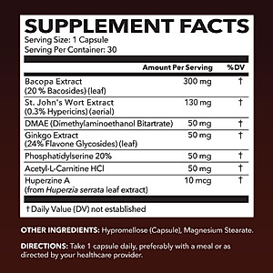 NeuroIgnite Brain Supplements for Memory and Focus Support with St Johns Wort & Ginkgo Biloba | Nootropics Brain Support Supplement | Cognitive & Memory Supplement for Brain Health | 1 Month Supply