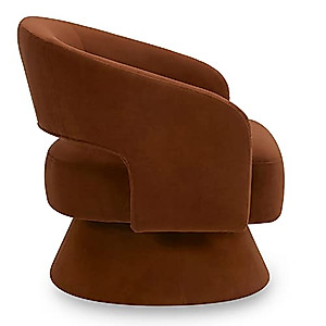 CHITA Swivel Accent Chair Armchair, Velvet Barrel Chair for Living Room Bedroom, Burnt Orange