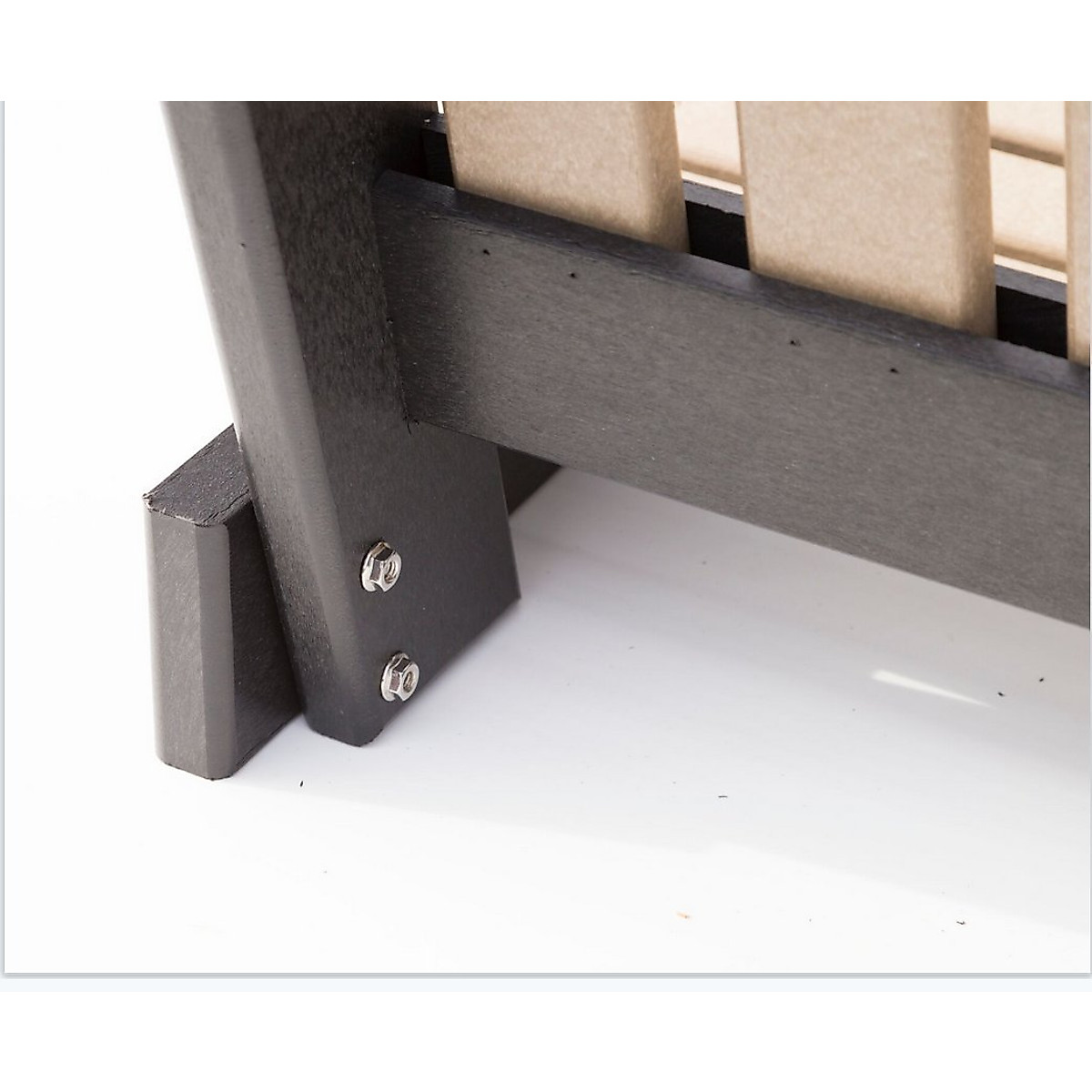 ECOMMERSIFY INC 5FT-Weathered Wood-Poly Lumber Mission Porch Swing Heavy Duty Everlasting PolyTuf HDPE - Made in USA - Amish Crafted