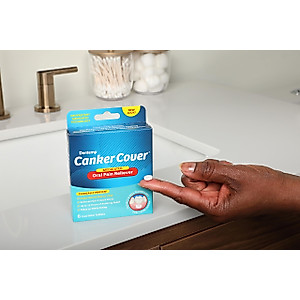 Dentemp Canker Cover - Canker Sore Medicine Pain Reliever (6 Counts) - Canker Sore Treatment to Relieve Canker Pain, Mouth Sores & Mouth Irritation - Fast Acting Canker Sore Relief Tablets for Adults