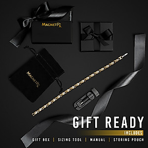 MagnetRX Titanium Magnetic Bracelet – Ultra Strength Magnets Anklet for Women (Silver & Gold)