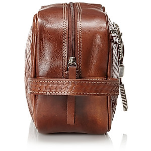 American West Leather Shave Kit/Toiletry Travel Bag - Retro Romance