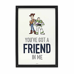 Open Road Brands Disney Pixar Toy Story You've Got a Friend in Me Woody and Buzz Framed Wall Decor - Cute Toy Story Picture