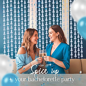 2 Pack Spicy Shining Silver Bridal Shower Backdrop - Foil Curtains - Creative Bachelorette Party Decorations - Bridal Shower Decor for Photoshoots - 3.3 x 6.6 Ft