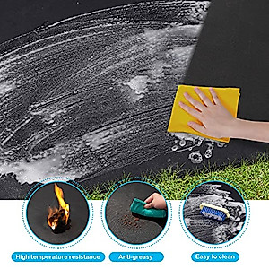 Cvtayn Large Under Grill Mat 60 ×42 Inch for Outdoor Charcoal, Smokers, Gas Grills, Deck and Patio Protective Mats, Fireproof Grill Pads, Indoor Fireplace Mat Prevents Ember Damage Wood Floor