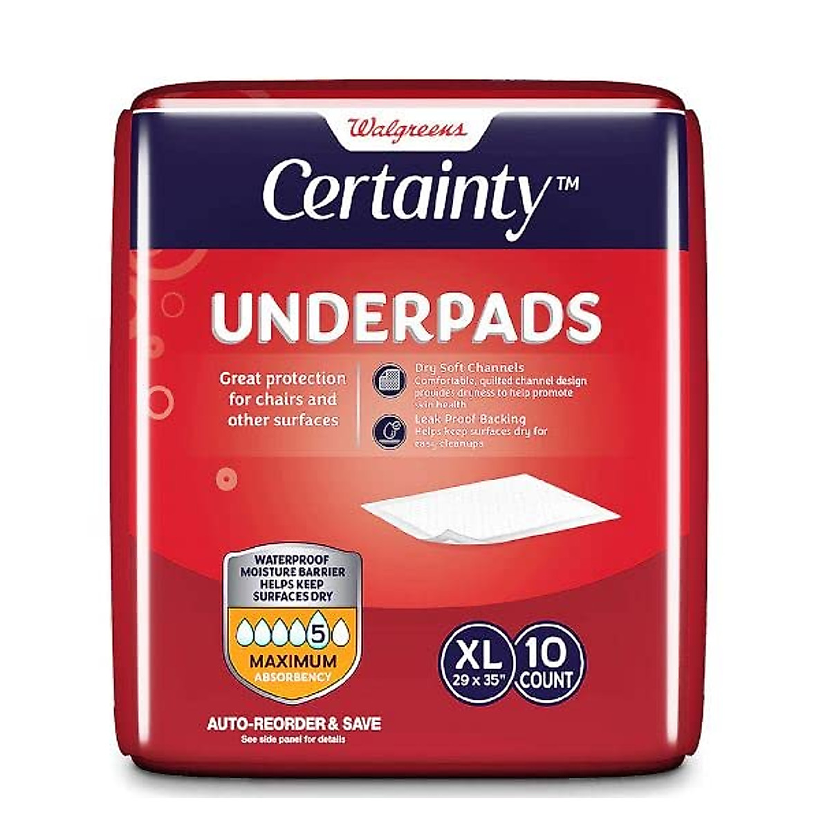 Walgreens Certainty Underpads Maximum Absorbency X-Large 10.0ea