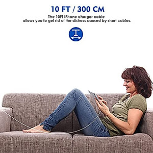 Apple Charger, 【Apple MFi Certified】 2Pack 10FT Long Lightning Cable iPhone Charging Cords & Fast Quick USB Wall Charger Travel Plug Adapter Compatible with iPhone 14/13/12/11/11 Pro/XS/XR/X/8/7/6/SE