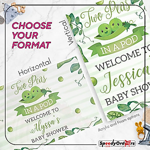 Twin Baby Shower Banner, Two Peas in a Pod, Baby Shower Banner, Baby Shower Reception Sign, Peas in a Pod Decor, Nature Design, Green Decor, Baby Shower Banner Sign