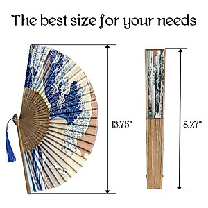 YARRD Folding Fan Hand Fans for Women Wooden Folding Fan Bamboo Gan Hand Fans for Women Foldable Paper Fans Hand Fan Foldable Silk Fans for Weddings Folding Fans Chinese Fans Japanese Fans for Home