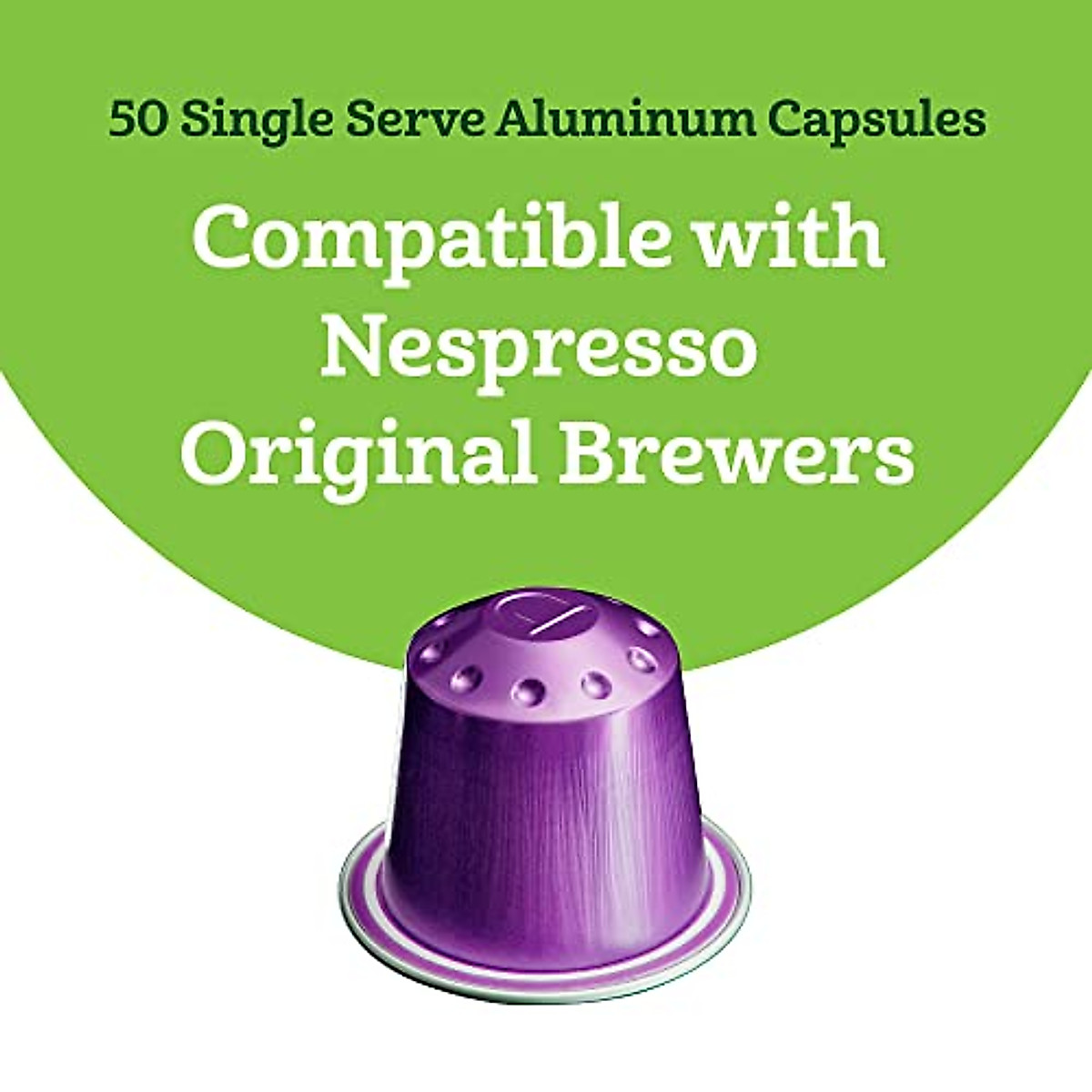Amazon Fresh Ristretto Intenso Dark Roast Aluminum Capsules, Compatible with Nespresso Original Brewers, Intensity 10/13, 50 Count (5 Packs of 10)
