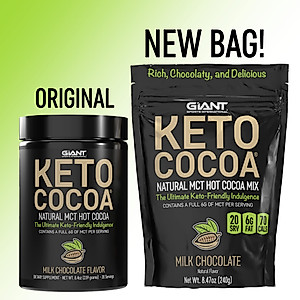 Keto Cocoa | Delicious Sugar Free Instant Hot Chocolate Mix with 6g of MCTs for Ketogenic Diet Low Carb Lifestyle | No Gluten | 20 Servings