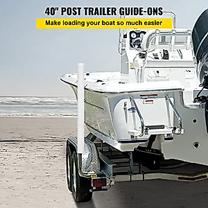 VEVOR Boat Trailer Guide-ons, 40", 2PCS Steel Trailer Post Guide on, Trailer Guides with PVC Pipes, Mounting Hardware Included, for Ski Boat, Fishing Boat or Sailboat Trailer, White
