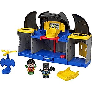Fisher-Price Little People DC Super Friends Batcave, Batman playset with figures for toddlers and preschool kids ages 18 months to 5 years