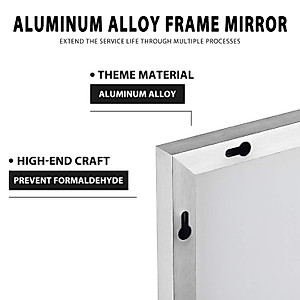 self Full Length Floor Mirror 65"x22" Large Rectangle Wall Mirror Standing Hanging or Leaning Against Wall for Bedroom, Dressing and Wall-Mounted Thin Frame Mirror - Oxidized Silver