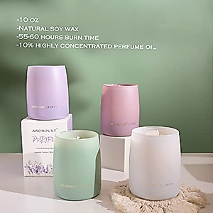 Ocean Breeze Scented Candle with Crystal Inside, Healing Aquamarine Crystal Candle with Sea Star & Conch Decors, 10oz Soy Wax 55 Hours Long Lasting Burn, Perfect Spiritual Aromatherapy Gift | Relax