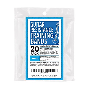 IMPRESA 20 Pack Finger Exerciser for All Instruments - Dexterity Improvement Grip Strength Trainer - Guitar Exerciser to Increase Transition Speed - Adjustable Tension Finger Stretcher