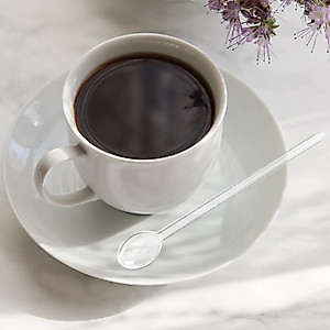 DOITOOL Glass Coffee Spoon Stirring Spoon, Rod Mixing Spoon Long Handle Spoons, Tea Stirrers Clear Petite Teaspoons Heat Resistant for Tea Sugar Bar Party- Clear, Set of 6