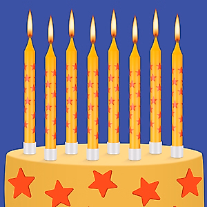 Conelist 12 Pcs Anime Theme Birthday Candles Yellow and Red Stars Print Themed Birthday Cake Candles Cupcake Topper for Boy and Husband 7 Stars Balls Themed Birthday Decoration Supplies