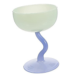 NOLITOY 2pcs Trifle Dish Bowls Home Cereal Glass Frodge Cream Sundae Blue Yogurt Footed Glasses Party Salad Wedding Ice Mousse Mini for Cocktail Parfait Small Glass Ice Cream Cups