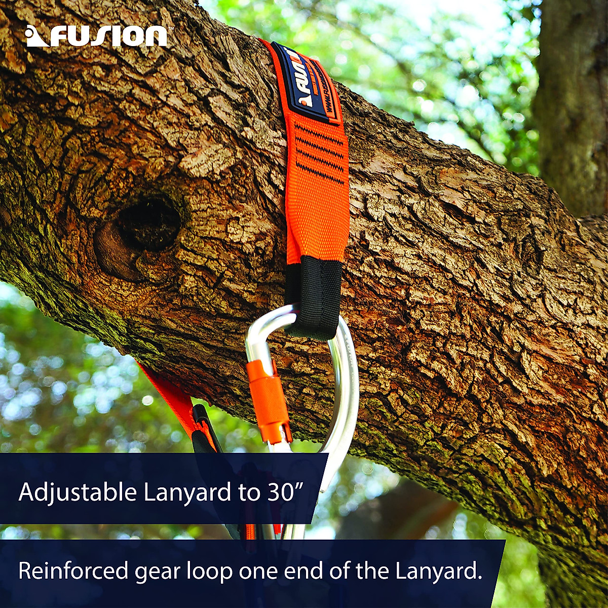 Fusion Adjustable Lanyard with D-Ring, Orange,30 INCHES (TZP-16-3)