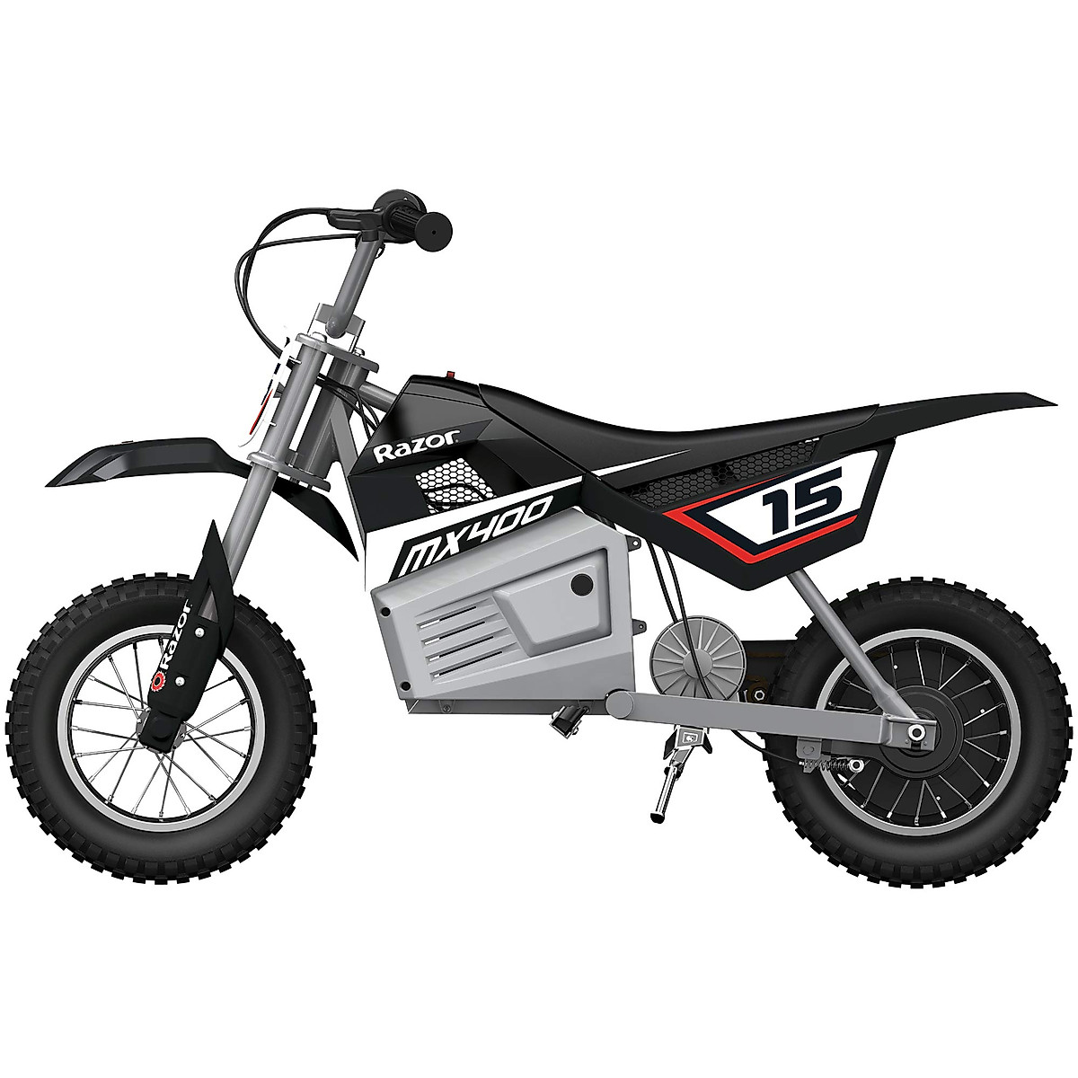Razor MX400 Dirt Rocket – 14 MPH (22 KMH) Off-Road Electric Dirt Bike, High-Torque Motor, 30 Min Ride Time, Adjustable Handlebars, Ages 13+, Black