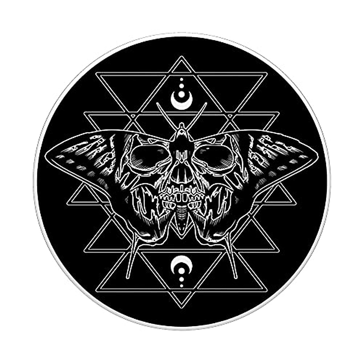 Witch Wiccan Mysticism Moth Butterfly Crescent Moon Occult PopSockets Swappable PopGrip