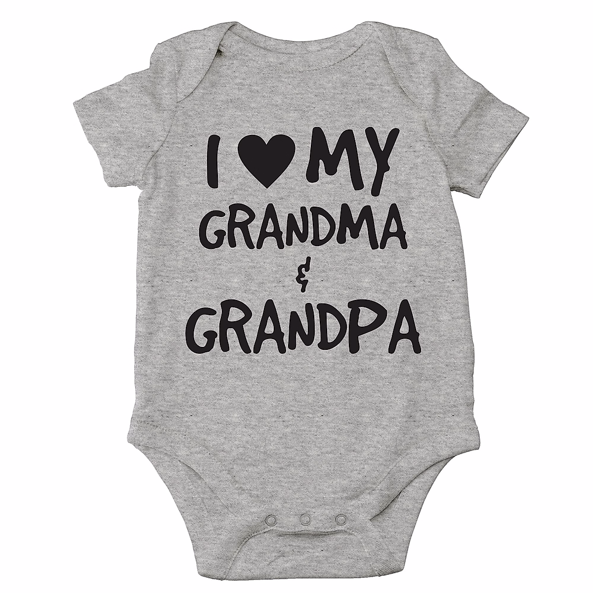 CBTwear I Love My Grandma & Grandpa Baby Bodysuit Adorable Romper Clothing Funny Cute Infant Outfit (Newborn, Heather Grey)