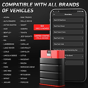 ThinkDriver Bluetooth Code Reader - Professional Full System Automotive Scan Tool OBD2 Scanner, Diagnostic Tool Car Check Engine with 15 Reset Functions ABS SAS for iOS Android Pad