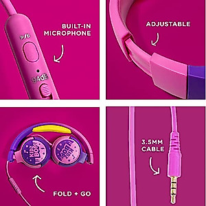 Kidz Bop Wired Headphones for Kids | Microphone | 3.5mm Plug | Volume Limiting 85dB/94dB | Soft Pads | Adjustable | School Use | Christmas 2022 Present | Gift 3 4 5 6 7 8+ Year Old Girls Boys Toddlers