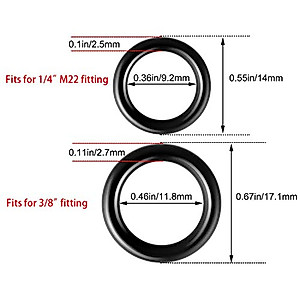 PAGOW 50 Pack O-Rings Power Pressure Washer Replacement for 1/4 inch, 3/8 inch, M22 Quick Connect Coupler (25pcs for 1/4" + 25pcs for 3/8")