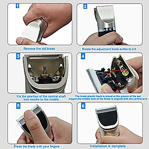 DODAER 2 Pack Replacement Blade Compatible with oneisall Low Noise Dog Clippers, Made of Ceramic Blade & Stainless Steel Blade