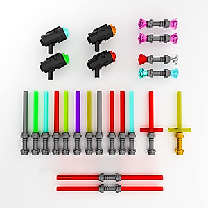 BingBricks 105pcs Light Sword Saber Blaster Building Blocks Accessory Pack for Lego Star Wars Fans, Third Party Building Accessories Compatible for Lego Minifigures