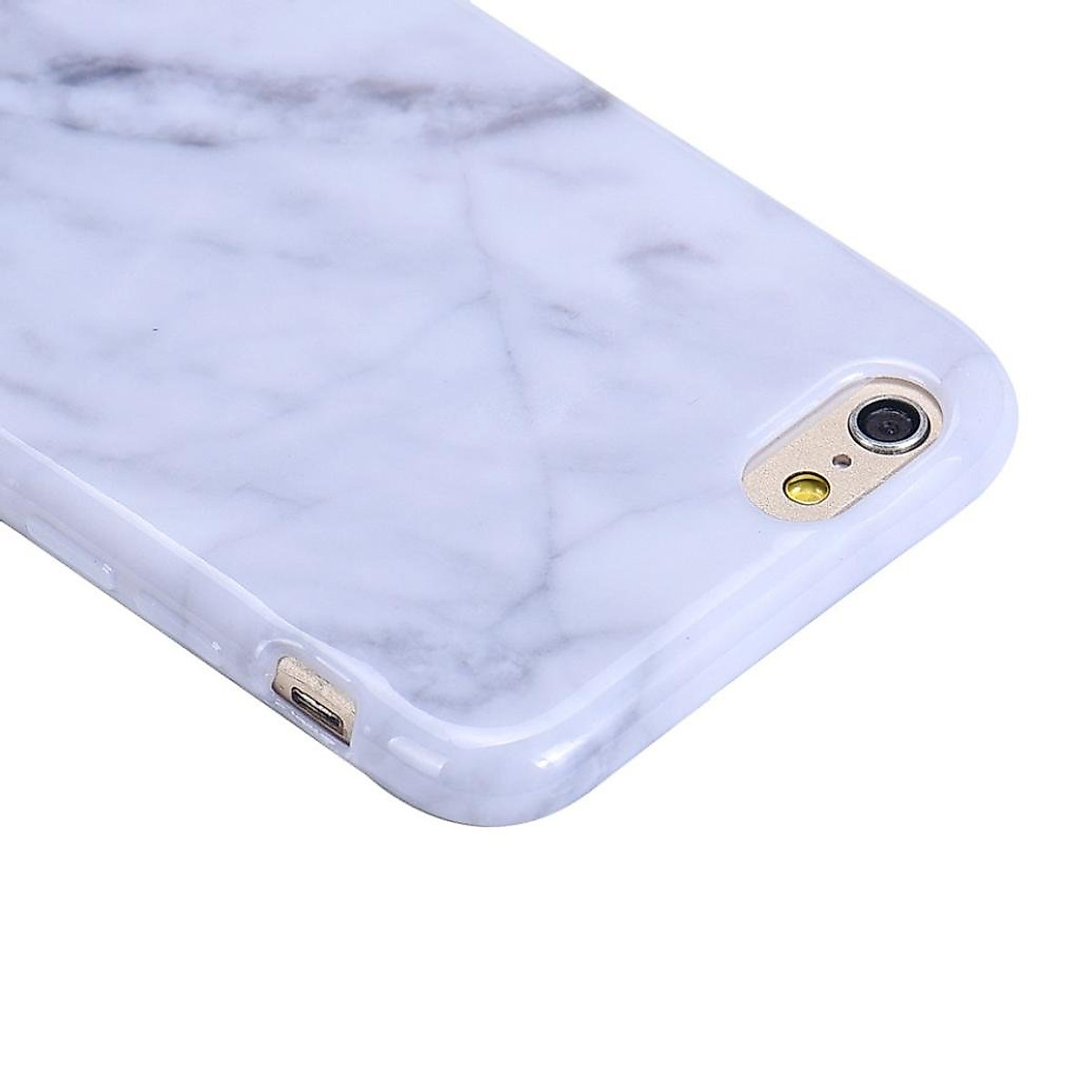 Landfox 6S Case,iPhone 6S Case, 2016 Marble Texture Print Cover Case Skin for iPhone 6S 4.7 Inch (White)