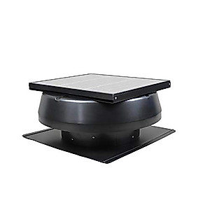 iLIVING HYBRID Ready Smart Thermostat Solar Roof Attic Exhaust Fan, 14", 1750 CFM, 2500 Coverage Area, Black