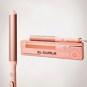 INH Hair Extra Long Oval Barrel Curling Iron with Tourmaline Ceramic Wand & Ionic Technology for Longer Looser Curls with Z-Formation | Best Hair Clamp Free Wand for Frizz Free Hollywood Blowout