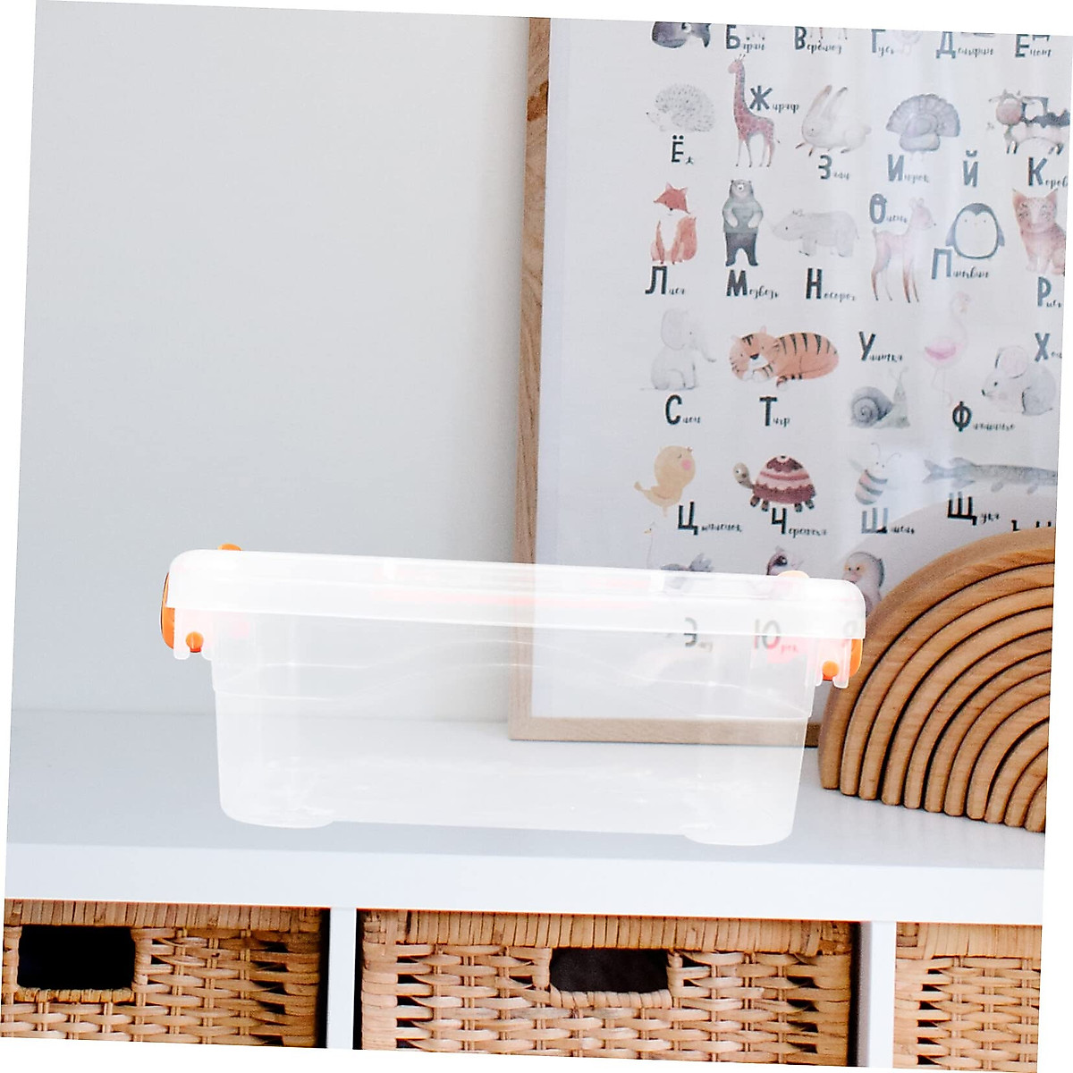 Multicolor Storage Bins with Lids - 5 Pack Small Cubby Bins Stackable Plastic Containers for Classroom Book Bin Toy Organizers
