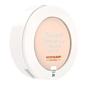 Neutrogena SkinClearing Mineral Acne-Concealing Pressed Powder Compact, Shine-Free & Oil-Absorbing Makeup with Salicylic Acid to Cover, Treat & Prevent Breakouts, Natural Ivory 20,.38 oz (Pack of 2)