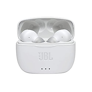 JBL Tune 215TWS True Wireless Earbud Headphones Pure Bass Sound, Bluetooth, 25H Battery, Dual Connect (White)