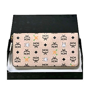MCM Rabbit Zipped Wallet Large Beige One Size