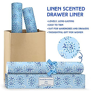 Drawer Liner, Scented Drawer Liner for Cabinet Drawers, Dresser Shelf, Linen Closet, Non Adhesive Scented Liners, Linen Scent 6 Sheets