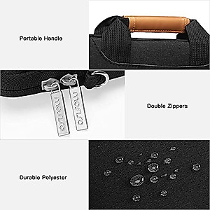 MOSISO Vertical Laptop Shoulder Bag Compatible with MacBook Air/Pro,13-13.3 inch Notebook,Compatible with MacBook Pro 14 inch 2023-2021 A2779 M2 A2442 M1 with Zipper Pockets & Belt, Black