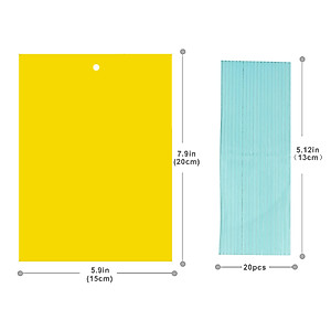 PESTCON 10PCS Yellow Sticky Traps for Plants Fungus Gnats Sticky Traps for Indoor or Outdoor Hanging Fruit Fly Traps for Catching Mosquitoes Whiteflies Aphids Leafminers... Twist Ties Included