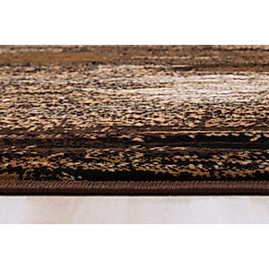 Modern Contemporary Rugs for Living Dining Room Abstract Soft Plush Area Rug Brown Mocha (2’ X 7’ Runner)