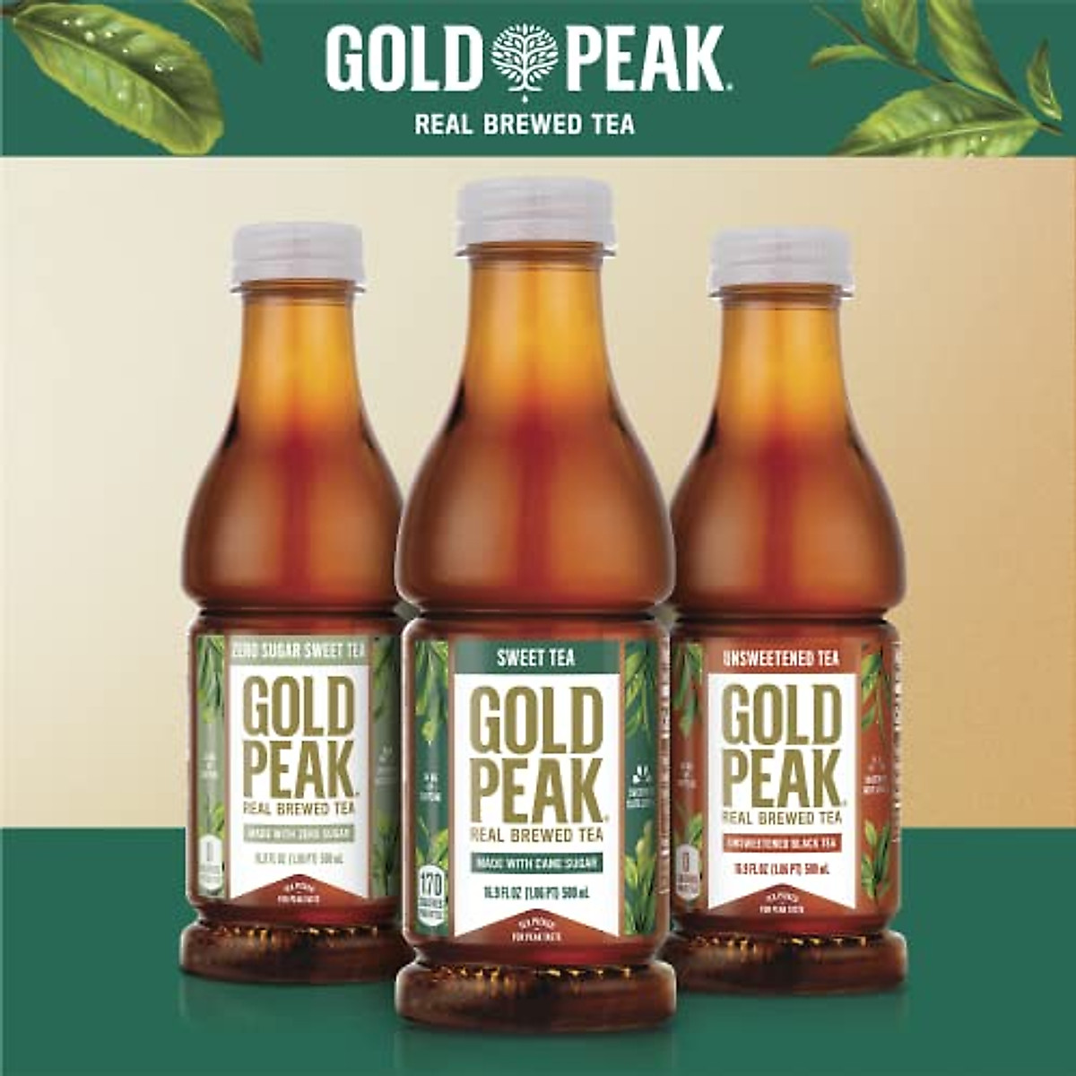 Gold Peak Sweetened Green Iced Tea Drink, 16.9 fl oz, 6 Pack