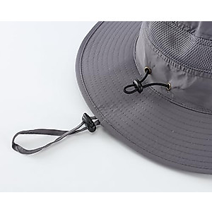 Home Prefer UPF 50+ Men's Sun Hat Wide Brim Bucket Hat UV Sun Protection Hat for Mens Fishing Hat Womens Beach Safari Hat for Garden Golf (Dark Gray)
