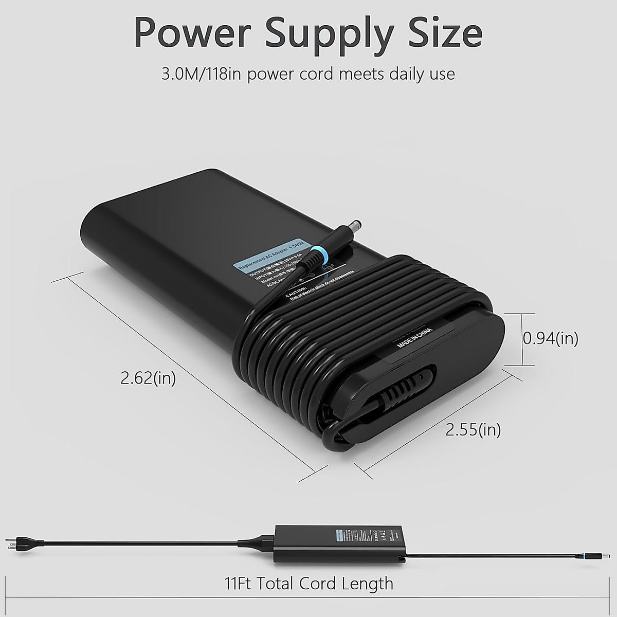 130w AC Adapter Lpatop Charger Replacment for Dell Inspiron 16 Plus 7620 7630 Business Laptop,16 7610,14 Plus 7420 7430 7510 Type C Power Adapter