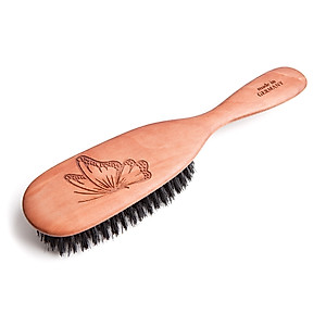 100% Natural Boar Bristle Hairbrush for Healthy Hair - Gentle Care, Made in Germany