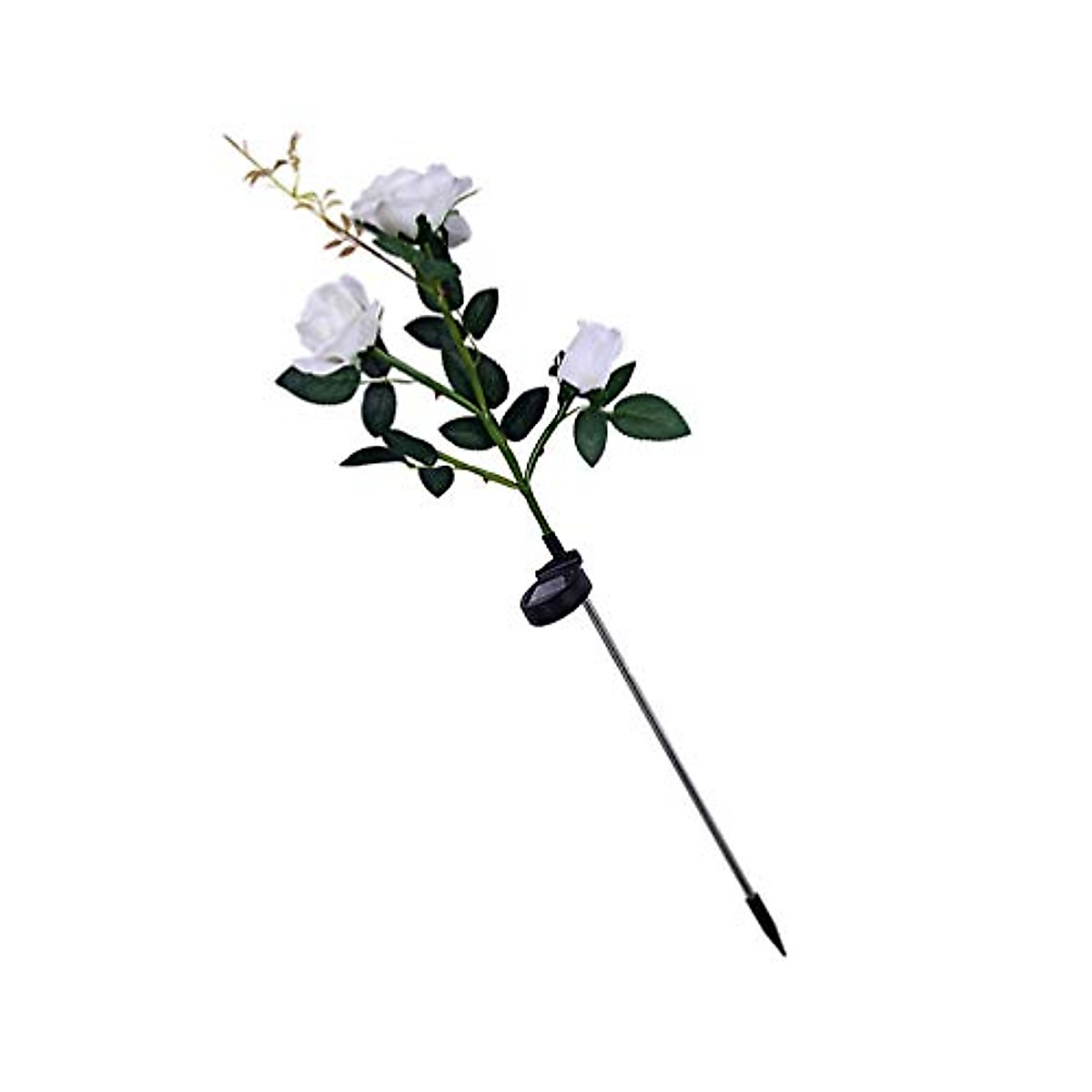 DOITOOL Decoration Lights Outdoor LED Garden Solar Flower Lights Rose Flower Lamp Stake Decorative Landscape Lights Ground Plug Light for Home Garden Lawn Way Party Decor White Outdoor Stakes