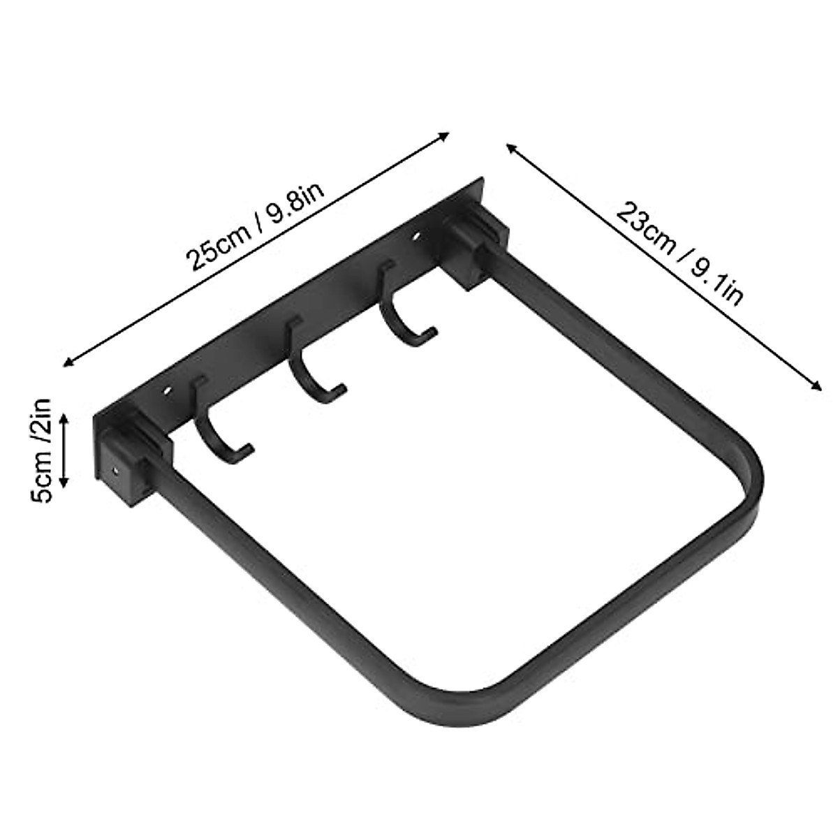 VTOSEN Washbasin Storage Rack, Wall Mounted Clothes Drying Rack, Multifunctional Washbasin Rack Shelf, with Hook for Bathroom Kitchen (Black)